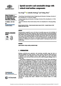 Spatial Narrative and Sustainable Design with Retired Wind Turbine ...